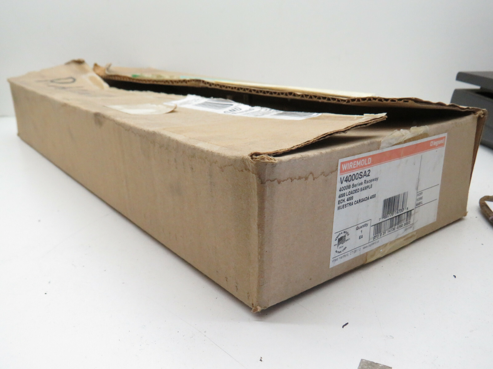 Wiremold V4000SA2 Raceway 4000 Loaded Sample w/ Receptacles COAX ...