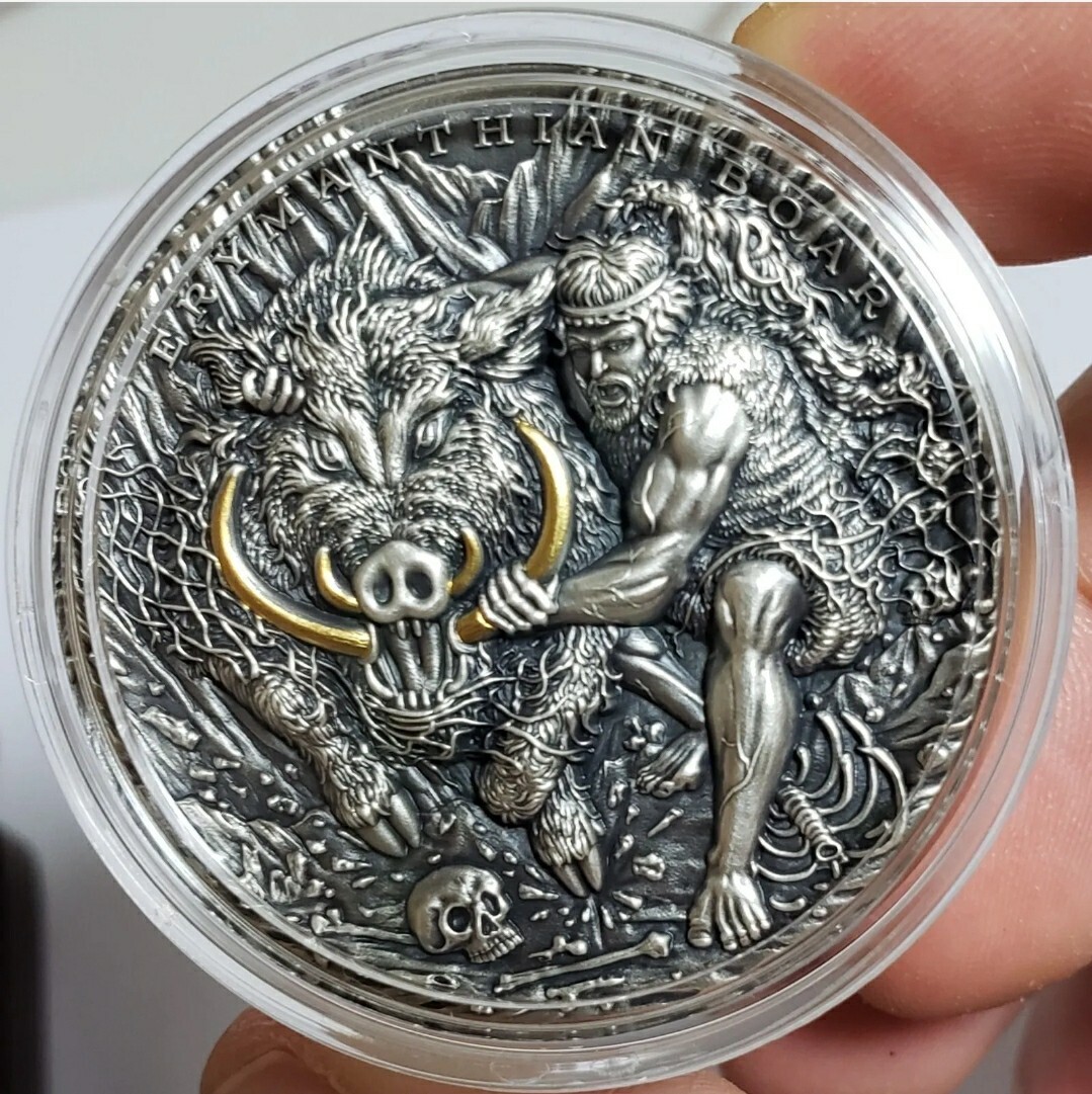 2020 2 Oz Silver Niue Twelve Labours Of Hercules ERYMANTHIAN BOAR ...