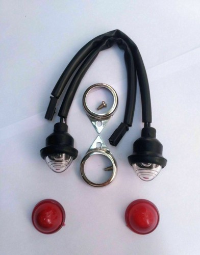 Pair Chrome Rims Clear Pilot Lights Fits For Royal Enfield Bullet With ...