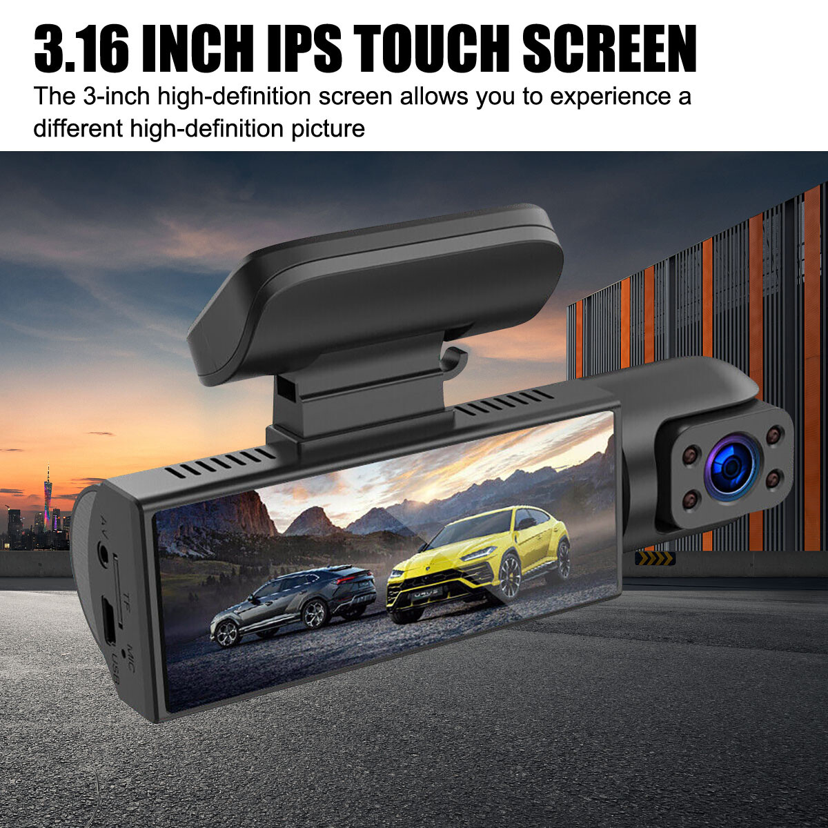Car DVR Dash Cam Play & Plug Dual Lens HD 1080P Video Camera Recorder ...