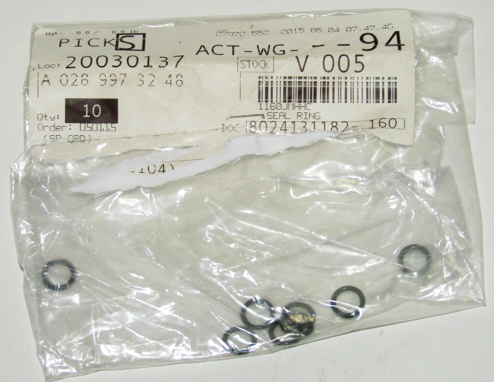 NEW GENUINE MERCEDES BENZ SEAL RING LOT OF 8 OEM PART NO. A 0289973248 ...
