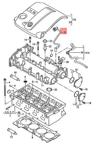 Genuine VW AUDI SKODA Eos Golf R32 Plus Gti Rabbit Variant Vent Hose ...