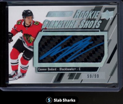 2023-24 UD ENGRAINED CONNOR BEDARD SIGNATURE SHOTS ROOKIE AUTO SILVER ...