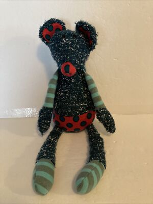Ganz Tweedles Mouse Knit Green Stripes Dots 16" Plush | eBay