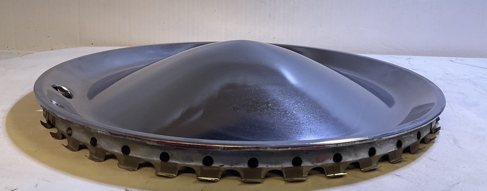 Vintage 15” Full Moon Smoothie Chrome Steel Hot Rod Hubcaps Snap On ...