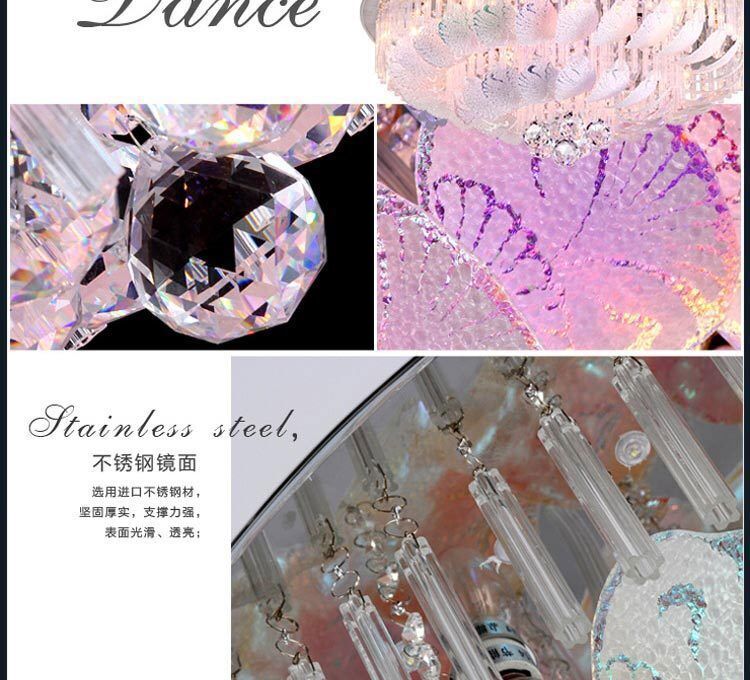 Tunable LED color change Crystal Leaf Ceiling Light Home Pendant Lamp ...