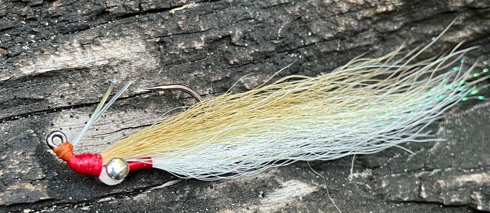 Clouser Minnow #2 Jig Hook Tan Small Lead Eyes Saltwater Flies ...