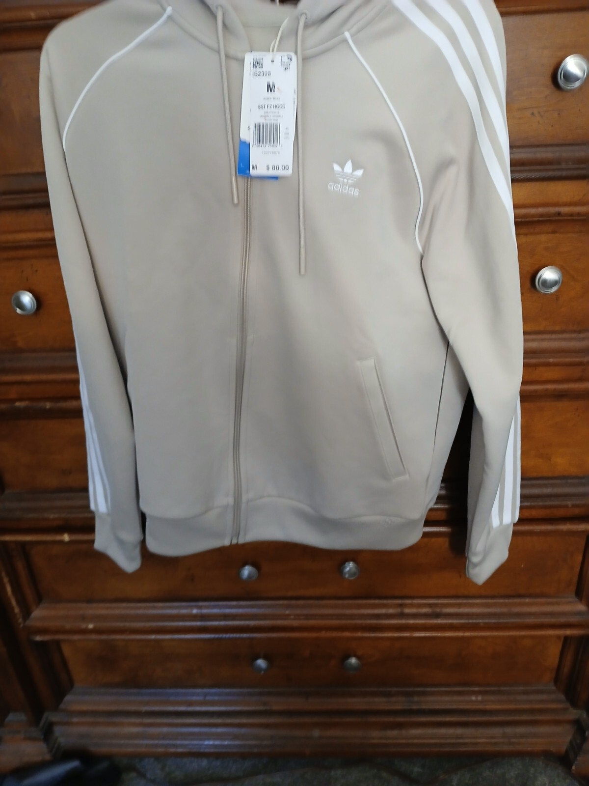 Adidas Originals SST FZ Womens full zip hooded Track Jacket Beige S ...