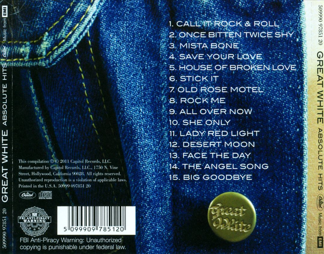 GREAT WHITE - ABSOLUTE HITS NEW CD 5099909785120| eBay