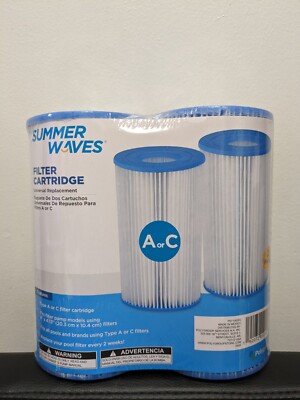 Summer Waves 2-Pack Type A or C Pool Universal Replacement Filter ...