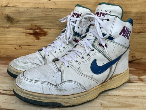 VTG Nike Air Driving Force High White Blue 1989 Classic Original Shoes ...