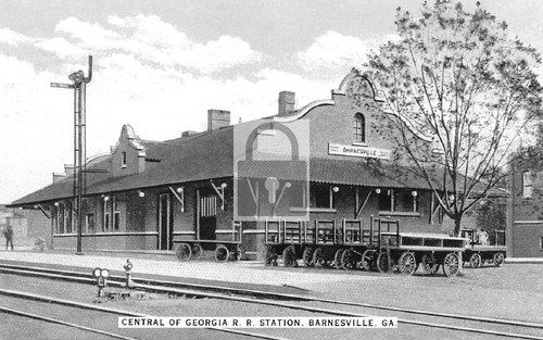 Railroad Train Station Depot Barnesville Georgia GA Reprint Postcard | eBay