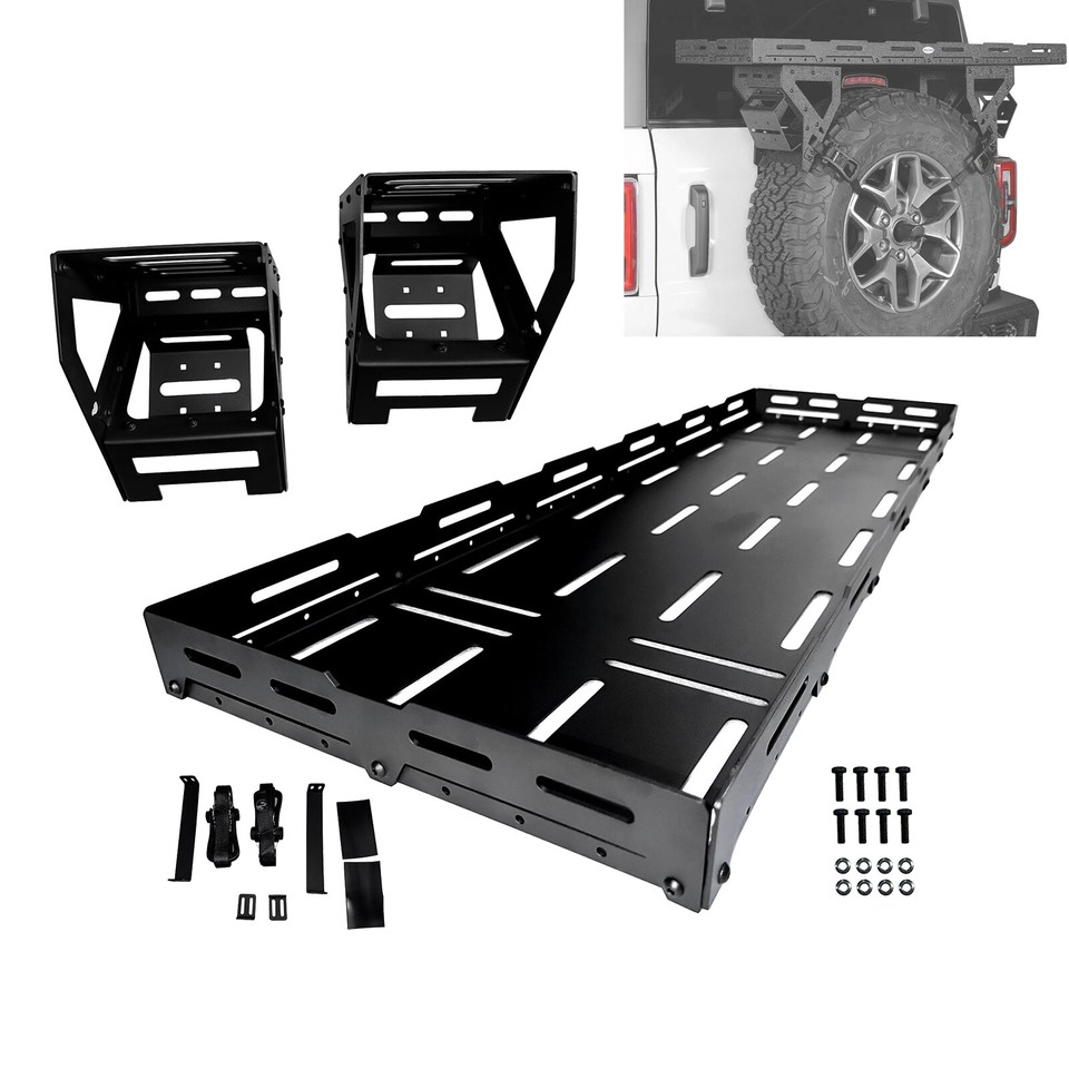 Fit 76-24 Jeep Wrangler Rear Cargo Basket Rack Spare Tire Utility ...