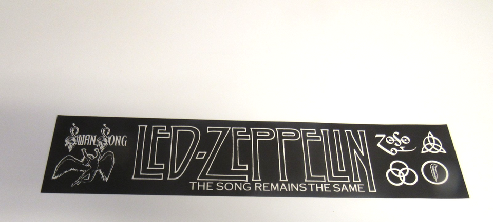 Vintage Led Zeppelin Swan Song Rock Music Group Bumper Sticker Unused ...