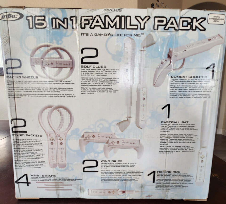 Nintendo Wii Gaming Accessories Intec 15 In 1 Family Pack Open Box ...