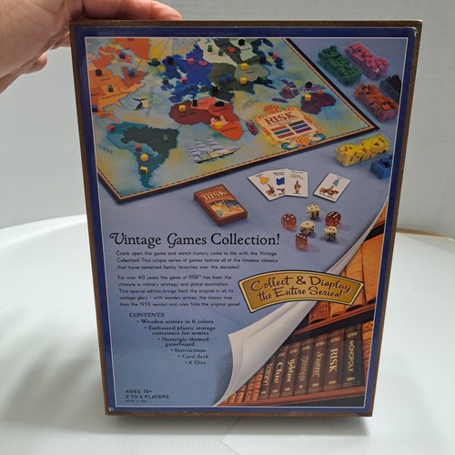 RISK Vintage Game Collection Edition Library Book Shelf Wood Box 2010 ...