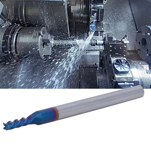 Flat Head Milling Cutter Tungsten Steel Nano Coating HRC65° 4-Flute(2 ...