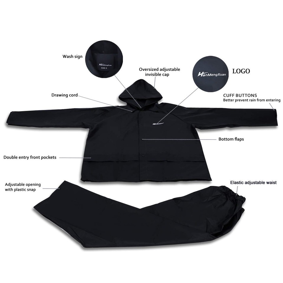Rain Suit for Work Ultra-Lite Waterproof Protective Rain Coats Rain ...