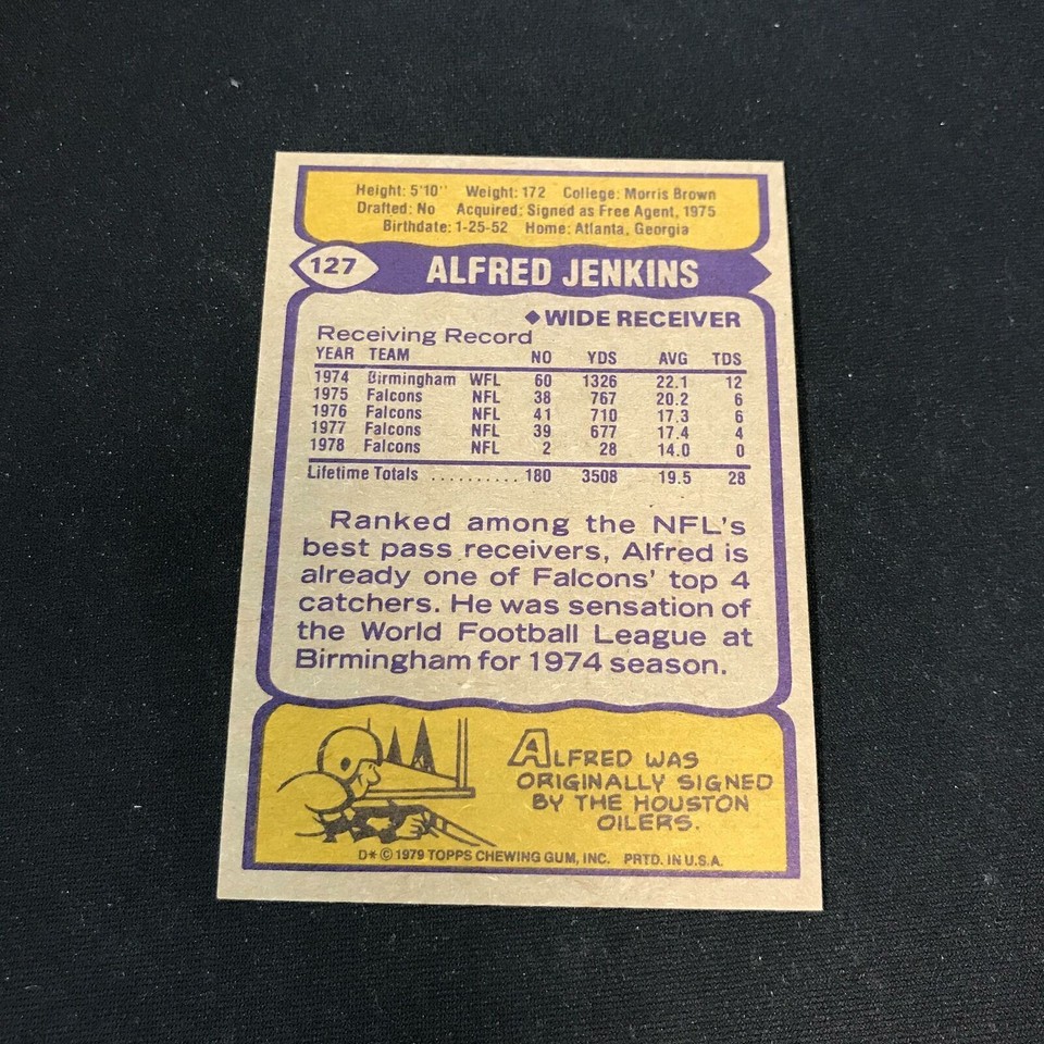 1979 Topps ALFRED JENKINS #127 Atlanta Falcons NRMT *JU22 | eBay
