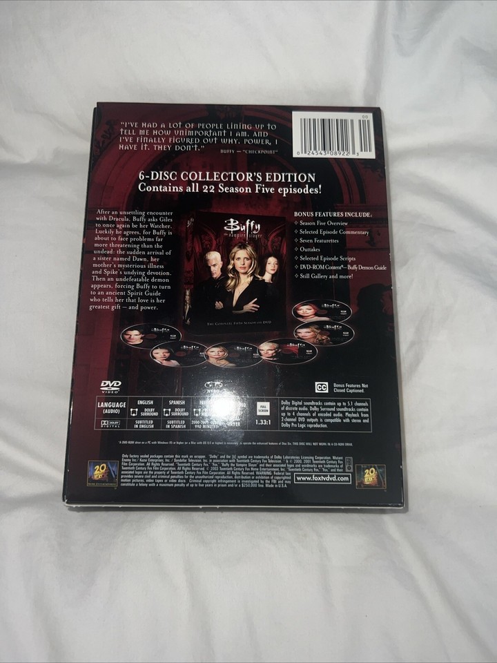 Buffy the Vampire Slayer - Season 5 Five (DVD, 2003, 6-Disc Set, FS) New Sealed 24543089223 | eBay