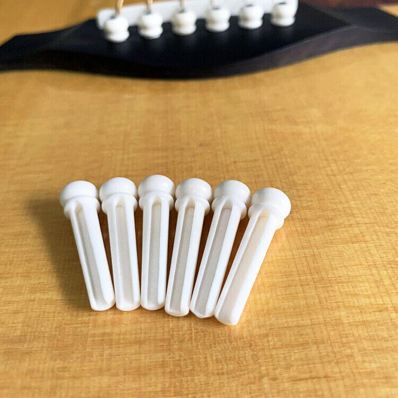 6pcs Set Acoustic Guitar Bone Bridge Pins with Abalone Dot Durable ...