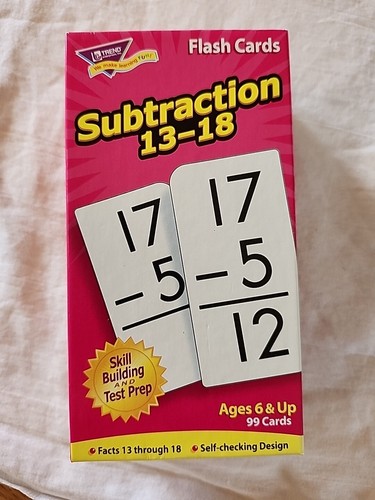 TREND FLASH CARDS SUBTRACTION 13-18 (99 Cards) T-53104 Homeschool Math ...