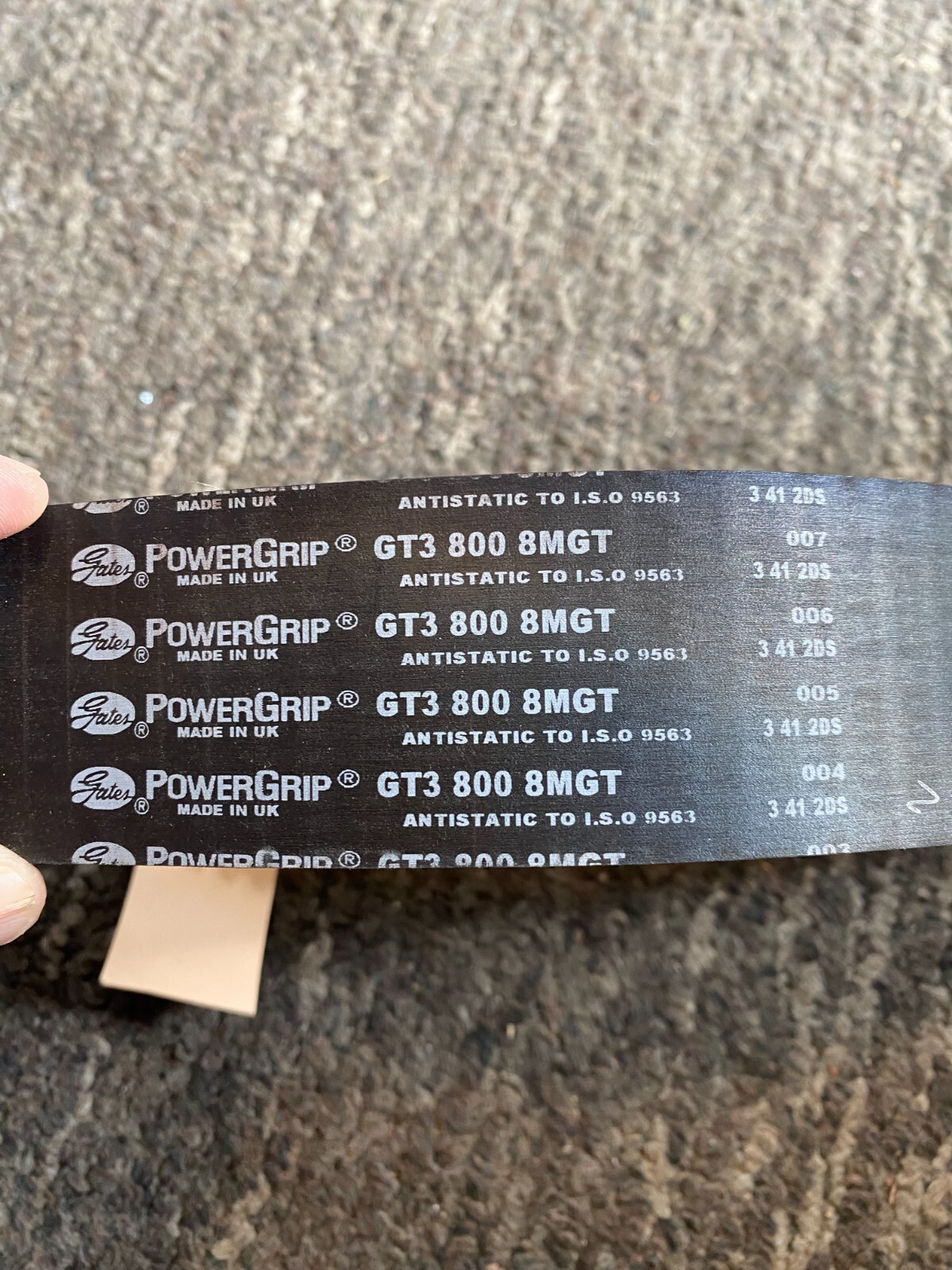 GATES POWERGRIP GT3 TIMING BELT 800-8MGT-50 800MM L X 50MM W 8MM PITCH ...