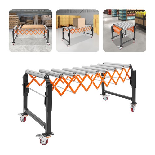 Adjustable Machine Expandable Conveyor Table 9-Roller Conveyor 17 ...