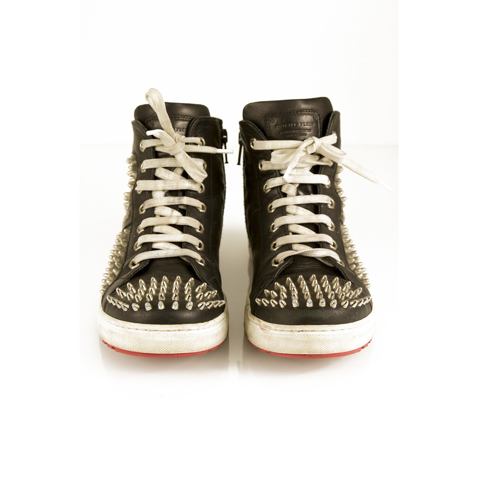 PHILIPP PLEIN Studded Hi-top Leather Sneakers High Top Trainers sz 37 ...