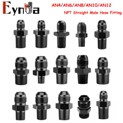 1/2/4PCS AN4 AN6 AN8 AN10 AN12 Straight Male Flare Fuel Hose End ...