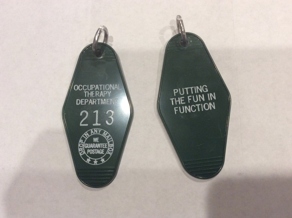 OT Occupational Therapist Therapy Key Chain Hotel Motel Plastic Key Fob ...