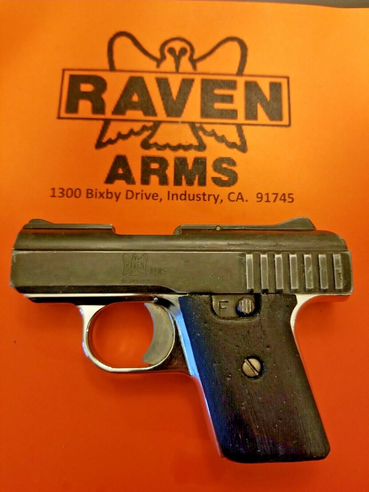 Raven / Phoenix Arms MP25, MP-25, P25, P-25 Black Wood Grips (Lg ...