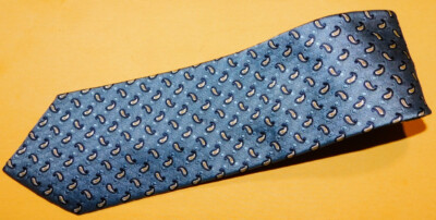 FACONNABLE MADE IN FRANCE BLUE/YELLOW/WHITE PAISLEY TIE - TIES ...