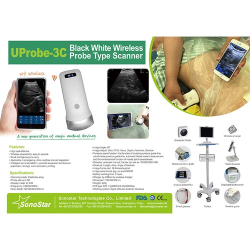 Digital Portable Ultrasound Equipment Linear Probe ios Andriod Windows ...
