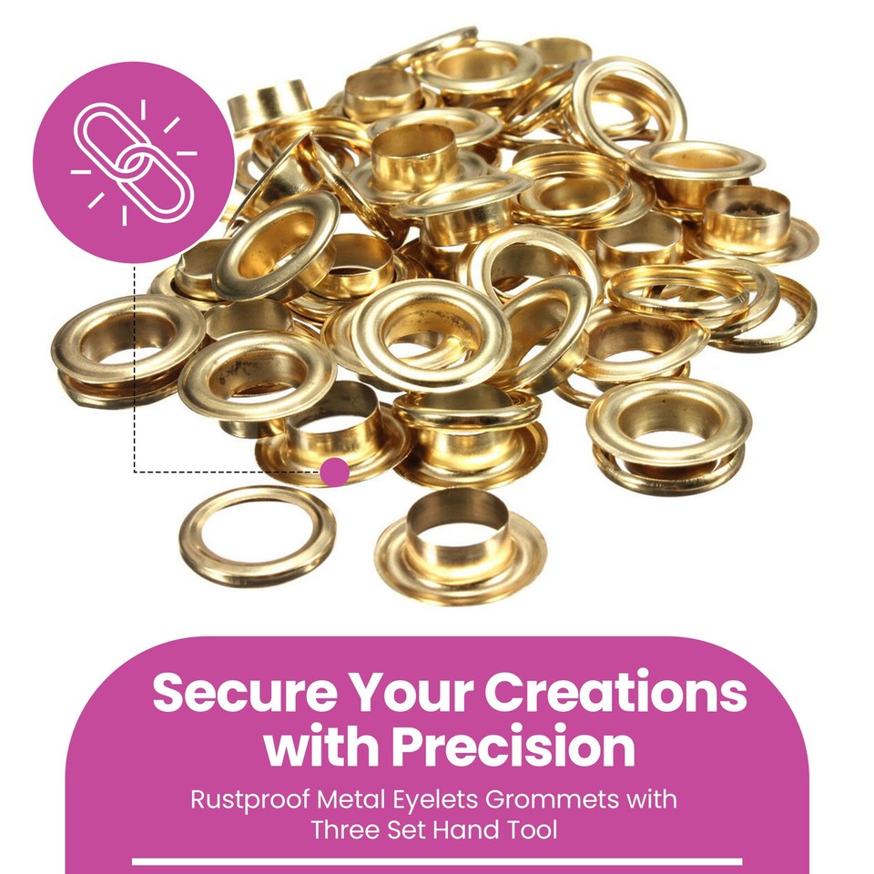 12.5mm Large Metal Eyelet & Installation Tool Kit Tarp Tent Repair ...