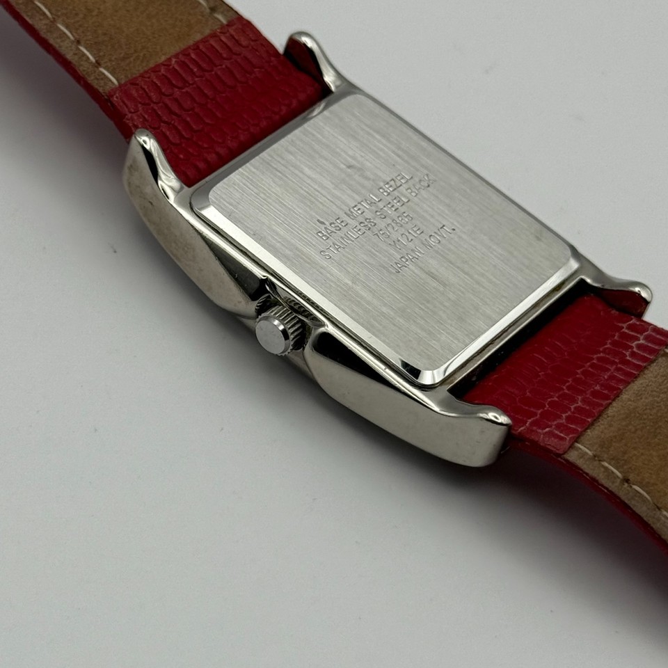 Armitron Now Ladies Quartz Watch Black Dial Red Leather Strap Japan ...