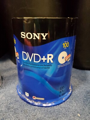 Sony DVD+R Recordable Discs 100 Pack 4.7 GB 16x Speed Tall/DVD New | eBay