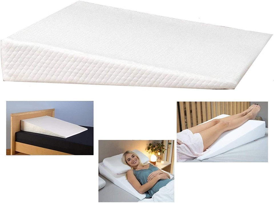 Memory Foam Bed Big Wedge Pillow Acid Reflux 11 Degree X-Large Bed ...