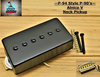 P-94 Style Humbucker sized P-90 Neck Pickup Black Covered ( Alnico 5 ...