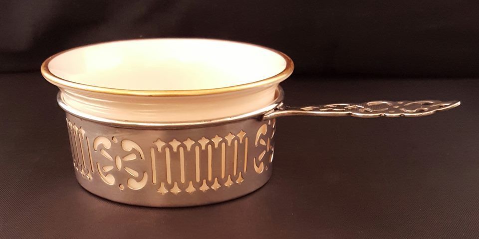 Antique Shreve and Co. Sterling Silver Ramekin Holder with Lenox ...