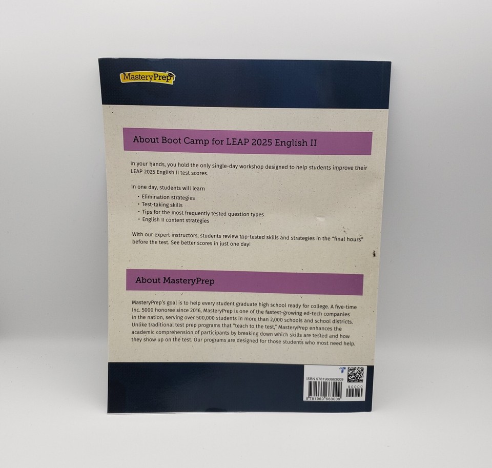 Boot Camp For Leap 2025 Better Scores In One Day - English 2 -Mastery Prep - NEW | eBay