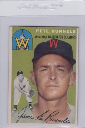 1954 TOPPS JAMES EDWARD PETE RUNNELS WASHINGTON SENATORS SHORTSTOP 6 ...