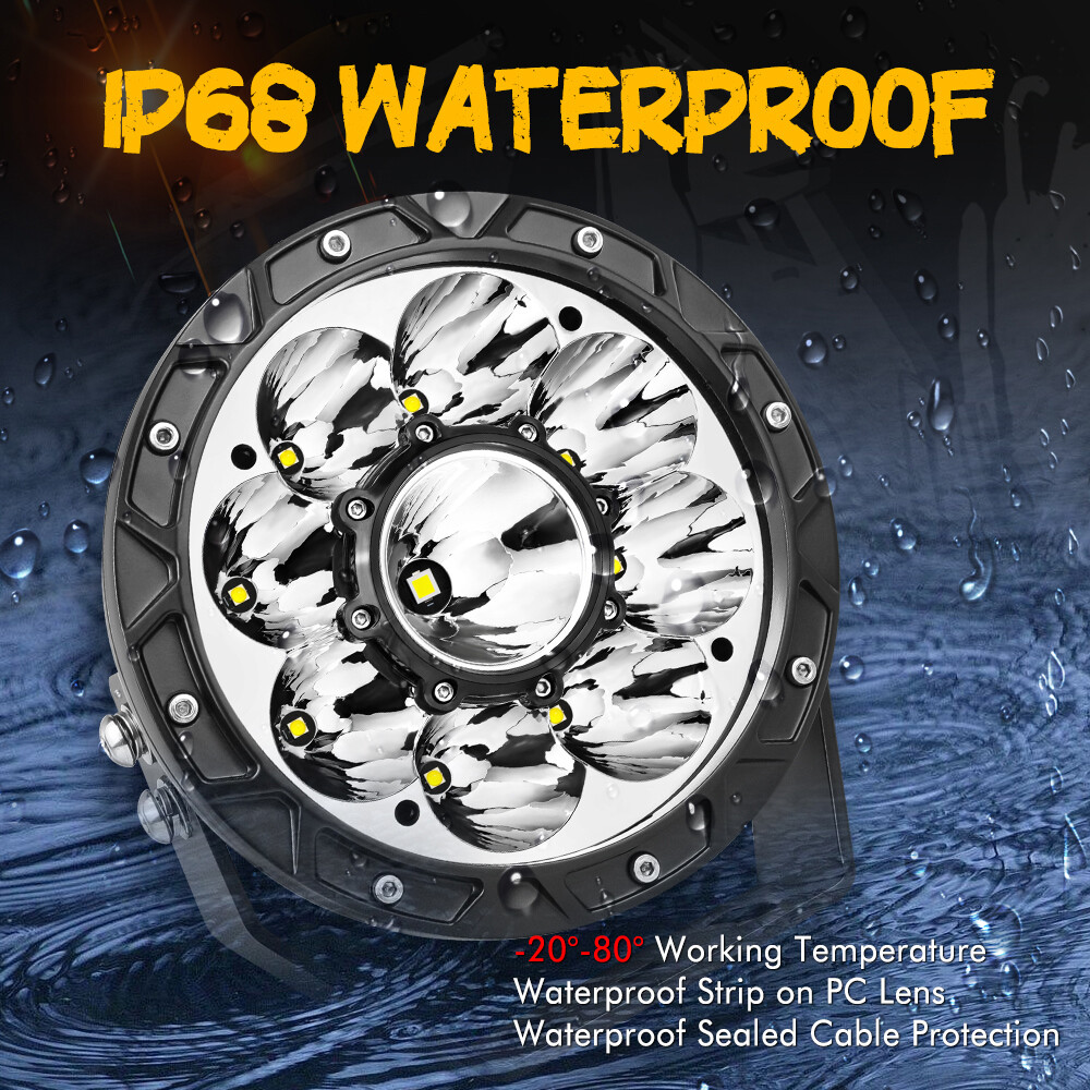 2x 7inch Round 360-PRO LED Work Headlights Spot Driving Lamp Offroad ...