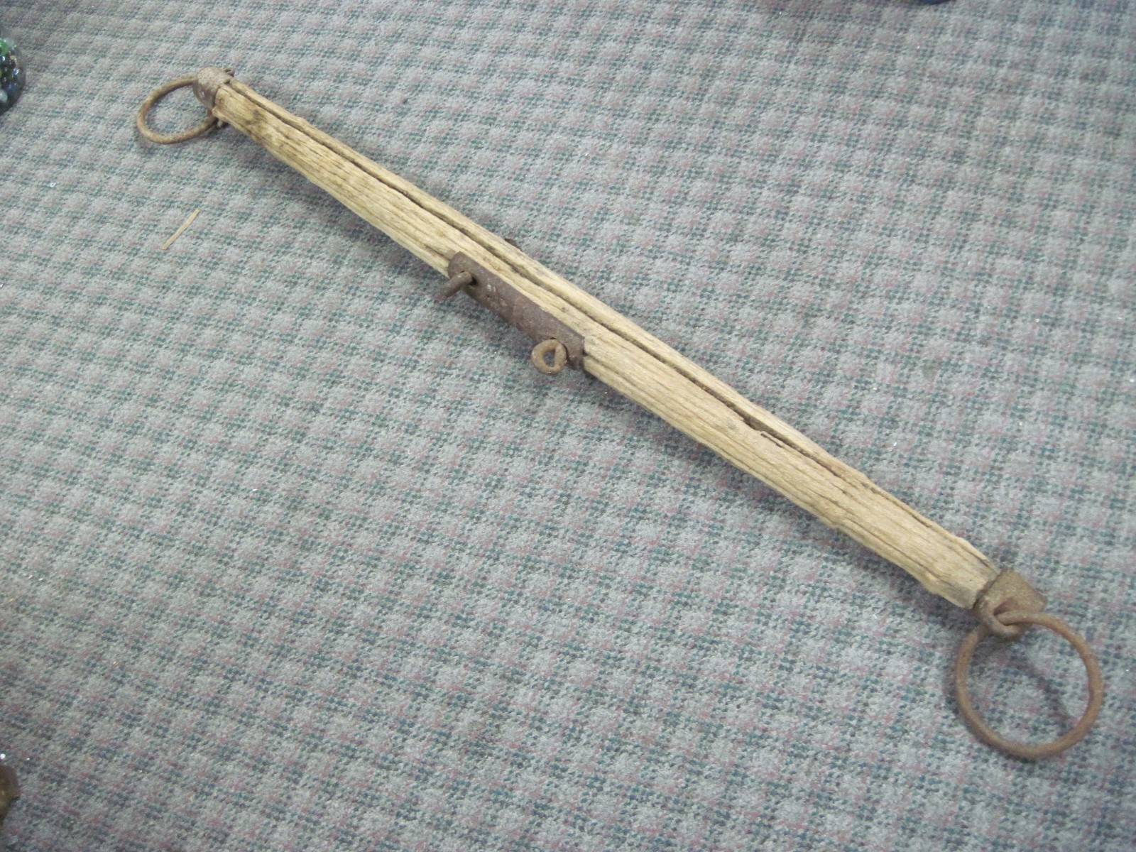 primitive draft horse harness single tree wood wagon hitching western ...