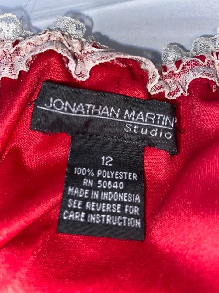 Jonathan Martin Studio Womens Size 12 Red Floral Sleeveless Maxi Y2K ...