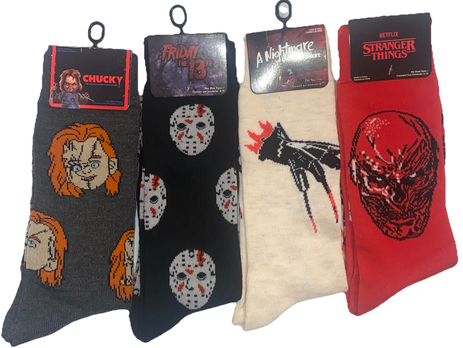 Horror Movie Socks Lot Chunky Friday 13th Stranger Things Nightmare Elm ...