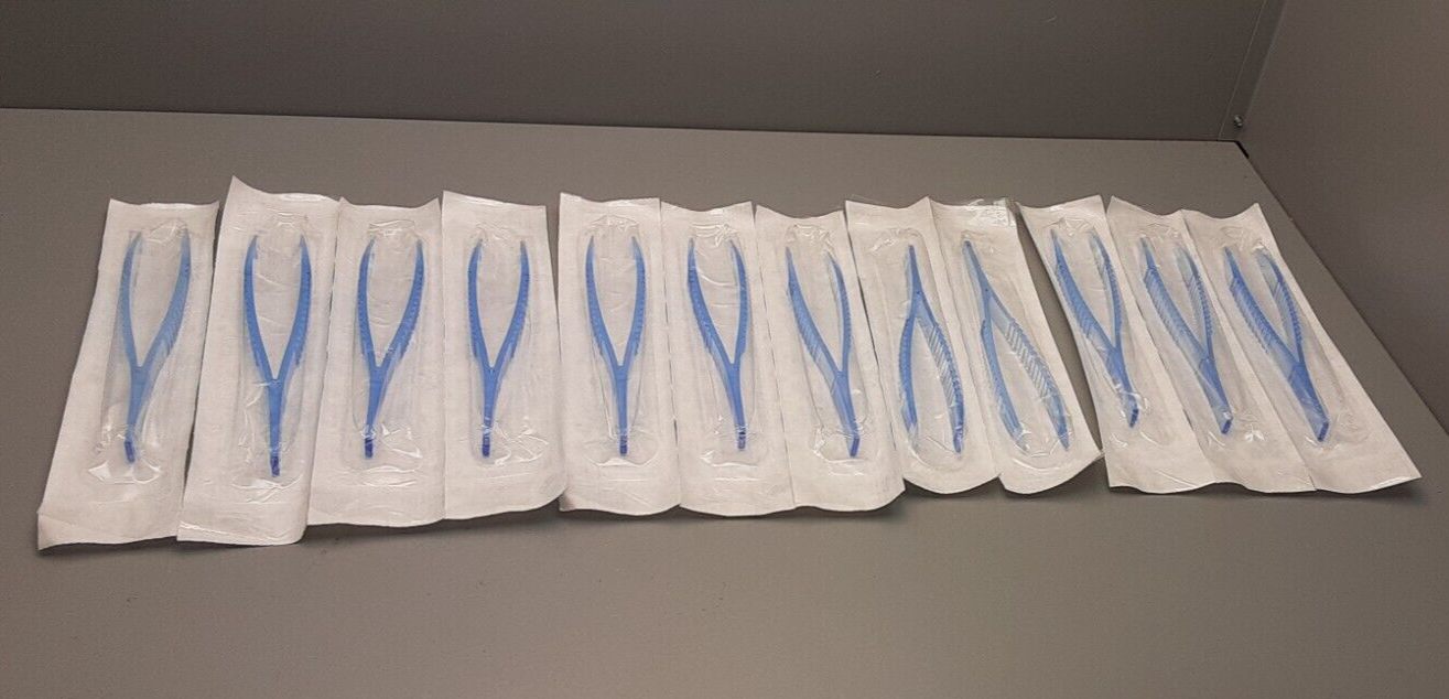 Unomedical Disposable Sterile Forceps with Blunt Tip - Lot of (12 ...