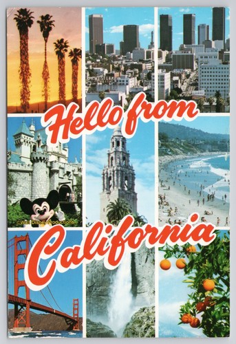 Postcard 1995 Hello From California Greetings Multi View Continental ...