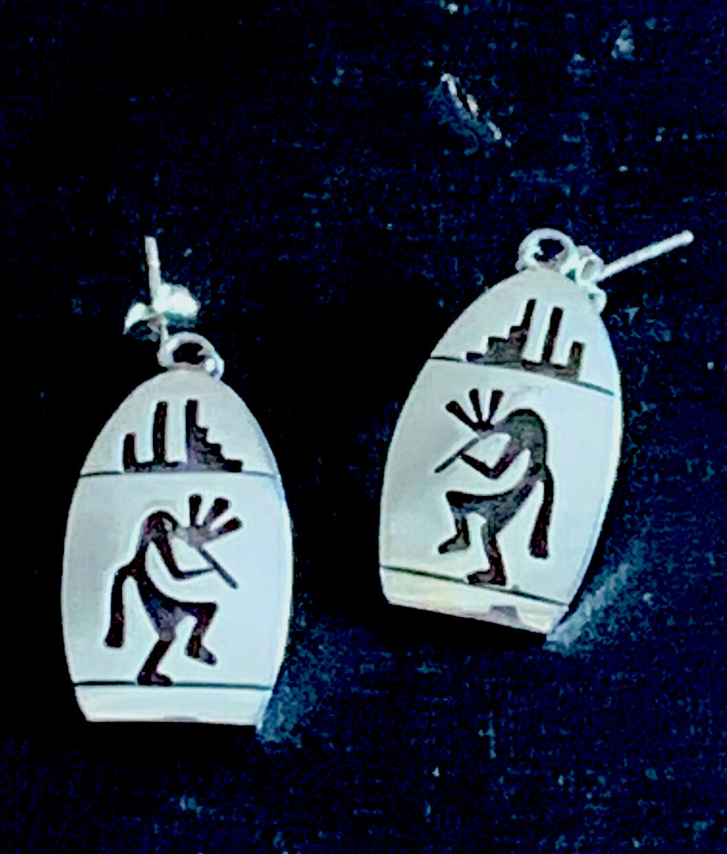 VTG Native American Hopi 925 Sterling Earrings Gene P… - Gem