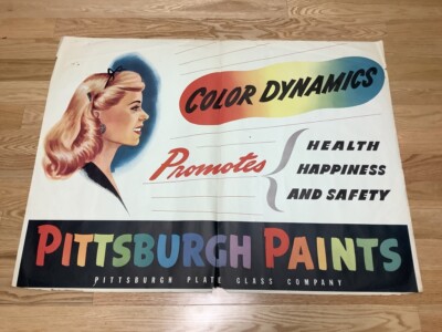 Original 46x34" Poster: PITTSBURGH PAINTS circa 40's or 50's - PROMOTES ...